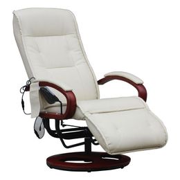 HHG Relaxsessel Terni ii mit Massage Leder, creme - beige