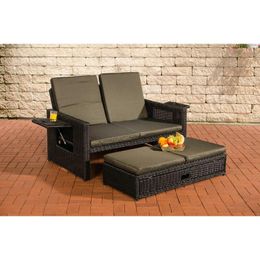 CLP Polyrattan Sofa Ancona 5mm schwarz anthrazit