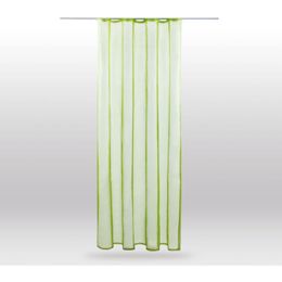 Bestlivings Gardine mit Kräuselband, Transparent Voile 140x245 cm ( Breite x Länge ) in grün - olivgrün, viele weitere Farben und Größen - Grün