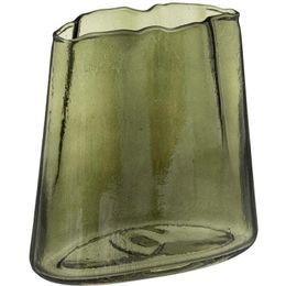 Atmosphera Blumenvase aus grünem Glas, unregelmäßige Form, 20 cm