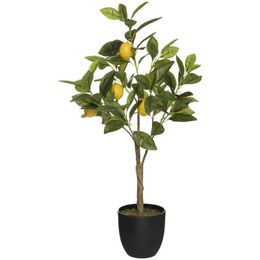Atmosphera - Kunstpflanze Zitronenbaum im schwarzen Topf, h. 73 cm
