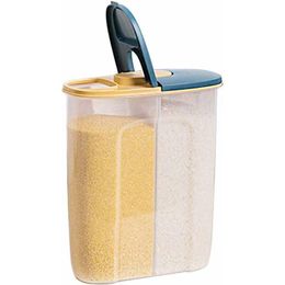 2 in 1 Frischhaltebox mit Deckel, 2,5 l luftdichter Müslibehälter aus Kunststoff versiegelter Vorratsbehälter BPA-frei, geeignet für Müsli, Mehl,