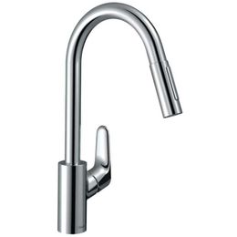 Hansgrohe - Focus M41 - Spültischarmatur M4116-H240 mit ausziehbarer Geschirrbrause, sBOX, verchromt 73880000