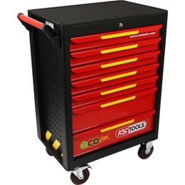 KSTools ECOline SCHWARZ/ROT/GELB Werkstattwagen mit 7 Schubladen