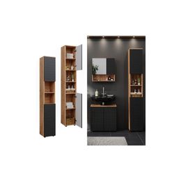 VICCO Hochschrank Irma Eiche Anthrazit 30 x 192 cm Badezimmer