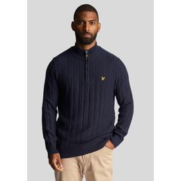 Lyle & Scott Strickpullover LYLE & SCOTT Gr. L, blau (muddy navy) Herren Pullover Rollkragenpullover