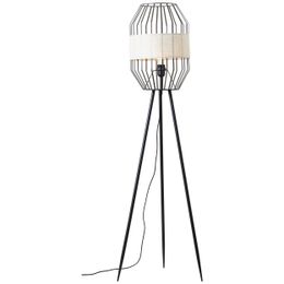 Stehlampe Brilliant "Slope" Lampen Gr. 1 flammig, Ø 45 cm Höhe: 150 cm, schwarz (schwarz, natur) Standleuchte Stehlampe Standleuchten