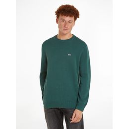 Strickpullover Tommy Jeans "TJM SLIM ESSNTLS C-NECK SWEATER" Gr. L, grün (court green) Herren Pullover