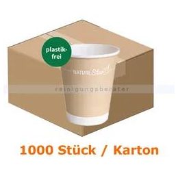 Kaffeebecher NatureStar BIO Pappe 1-wandig 150 ml 1000 Stück umweltfreundlich, lebensmittelecht, Kartonabgabe