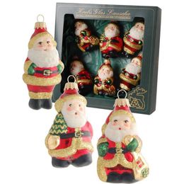 Krebs Glas Lauscha Christbaumschmuck Rot/Gold 7-9cm Weihnachtsmänner