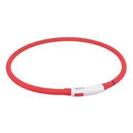 Trixie Leuchthalsband Trixie Flash Leuchtring USB aus Silikon Farbe: rot