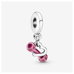 Pandora Charm-Einhänger 799545C01 Charm-Anhänger Damen Hantel und Herz Sterling-Silber