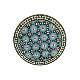Casa Moro Esstisch Marokkanischer Mosaiktisch Garten D80 rund Ankabut Blau Grün (mit Schmiedeeisen Gestell
