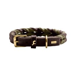 Hunter Tierbedarf Hunde-Halsband Halsband Solid Education Duo dunkelbraun/oliv