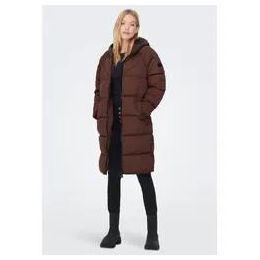 Steppmantel ONLY "ONLAMANDA LONG PUFFER COAT" Gr. XL (42), braun (chestnut) Damen Mäntel Übergangsmäntel