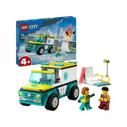 Lego City 60403 Rettungswagen und Snowboarder Bausatz, Mehrfarbig