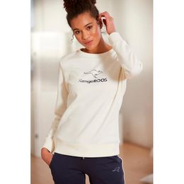 Kangaroos Sweatshirt weiß Gr. 32/34 für Damen. Mit Logodruck. Nachhaltig.