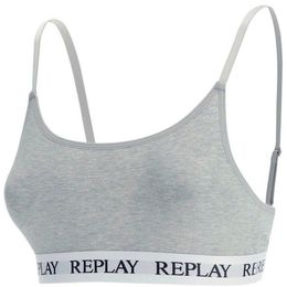 Replay Bralette LADY CASUAL BRALETTE mit verstellbaren Spagettiträger, grau