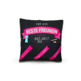 Bada Bing Dekokissen Kissen mit Taschen zum befüllen Beste Freundin-Kissen Geschenkidee