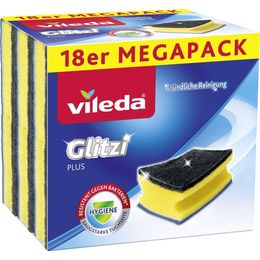 Vileda Geschirrschwamm Vileda Topfreiniger Glitzi Plus Mega-Pack 18er