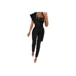 RUZU UG Overall Frühlings- und Sommer-Jumpsuits für Damen mit Pailletten Loungehose