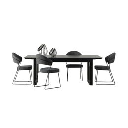 JVmoebel Esszimmer-Set Esszimmer Tisch mit 4 Lehnstühlen Essgarnitur Essgruppe Möbel 5tlg.