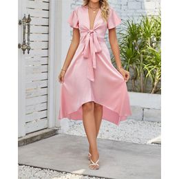 AFAZ New Trading UG A-Linien-Kleid Damen-Sommerkleid mit quadratischem Ausschnitt und Puffärmeln Schulterfreies