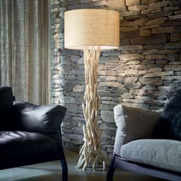 Stehleuchte Driftwood aus Holz in Hellbraun E27 - brown - Ideal Lux