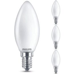 Led Lampe ersetzt 40 w, E14 Kerzenform B35, weiß, warmweiß, 475 Lumen, dimmbar, 4er Pack - white - Philips
