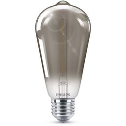 Led Lampe ersetzt 11W, E27 Edisonform ST64, grau, warmweiß, 136 Lumen, nicht dimmbar, 1er Pack - grey - Philips