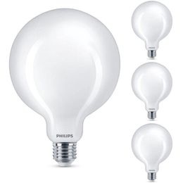 Led Lampe ersetzt 60W, E27 Globe G93, weiß, warmweiß, 806 Lumen, nicht dimmbar, 4er Pack - white - Philips