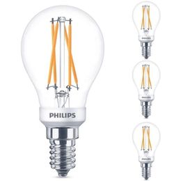 Led Lampe ersetzt 25 w, E14 Tropfenform P45, klar, warmweiß, 270 Lumen, dimmbar, 4er Pack - transparent - Philips