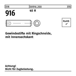 Gewindestift DIN 916 Ringschn./Innen-6-Kant M 6 x 12 45 H