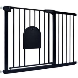 Türschutzgitter für Kinder inkl. Tür für Tier, Treppenschutzgitter N Stop Safety Gate mit Ohne Bohren und Metall Gitter/Erweiterbar mit separater