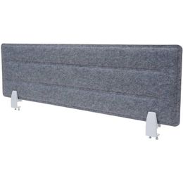 Tischtrennwand HHG 947, Büro-Sichtschutz Schreibtisch Pinnwand, Klemmen Stoff/Textil mit Prägung 100x30cm grau - grey