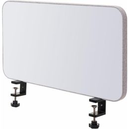 HHG - neuwertig] Tisch-Whiteboard 927, Büro-Sichtschutz Trennwand Schreibtisch Magnettafel Pinnwand, Stoff/Textil 60x35cm grau - grey