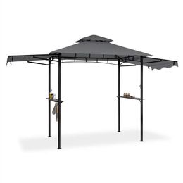 Steakhouse Wings Pavillon 244x260x152cm 160 g/m² Polyester flammhemmend Stahl dunkelgrau - Dunkelgrau - Blumfeldt