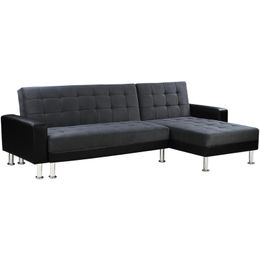 HABITAT ET JARDIN Konvertibles Ecksofa Theo - Schwarz und Grau - 4 Plätze