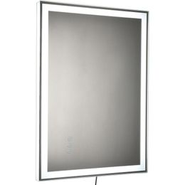 Badezimmerspiegel LED-Spiegel Nebelfreier Wandspiegel Touch-Schalter 3 Farben Alu 70 x 50 x 3 cm - Silber - kleankin