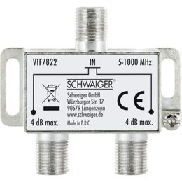 Verteiler VTF7822 531 2-fach 1x f Buchse auf 2x f Buchse, Dämpfung max. 4dB Verstärker & Verteiler - Schwaiger