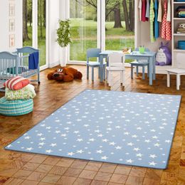Snapstyle - Kinder Spiel Teppich Sterne Blau - 80x400 cm