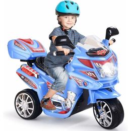 6V Elektro Kindermotorrad mit 3 Raedern, Elektromotorrad inkl. Licht & Pedal & Aufbewahrungskiste & Musik, Elektro-Dreirad für Kinder von 3 bis 7