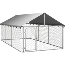 Outdoor-Hundezwinger,Hundekäfig,Hundehaus mit Dach 400x200x150 cm NCIEN10388 MAISONCHIC