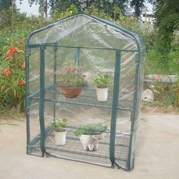Kleines Mini-Gewächshaus für Pflanzen im Freien im Innenbereich, tragbares wachsendes Gewächshauszelt mit Reißverschlussöffnungen, Blumenhaus,
