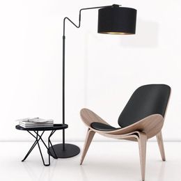 Stehleuchte Linstrom in Schwarz und Gold E27 - Schwarz - Anne Light And Home