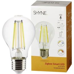 Smartes ZigBee led Leuchtmittel E27, klar, tunable white, Standard Birne - A60, 7W, 806 Lumen - Transparent - SHYNE