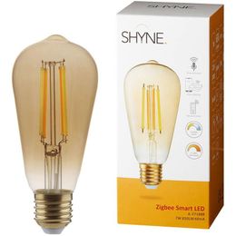 Smartes ZigBee led Leuchtmittel E27, amber, tunable white, ST58, 7W, 650 Lumen, 1er-Pack - Amber - SHYNE