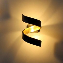 ECO-Light - led Wandleuchte Helix in Schwarz und Gold 6W 360lm 170mm - Schwarz