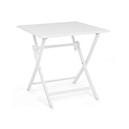 Klappbarer Outdoor-Tisch aus weißem Aluminium elin 70x70x h71 cm