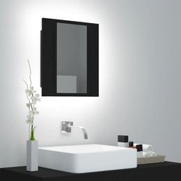 Bonnevie - LED-Bad-Hängeschränke - Badezimmer Spiegelschrank Schwarz 40x12x45 cm Acryl -BNC53235 - Schwarz